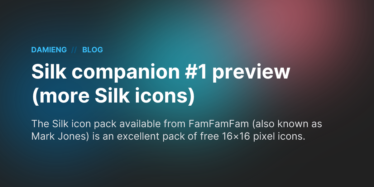 Silk companion #1 preview (more Silk icons) - DamienG