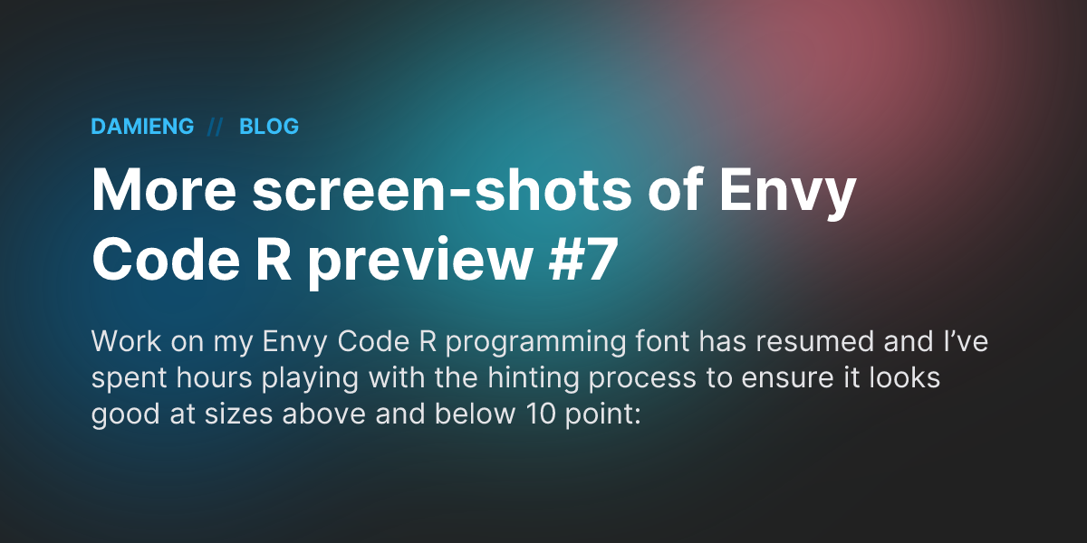More screen-shots of Envy Code R preview #7 - DamienG