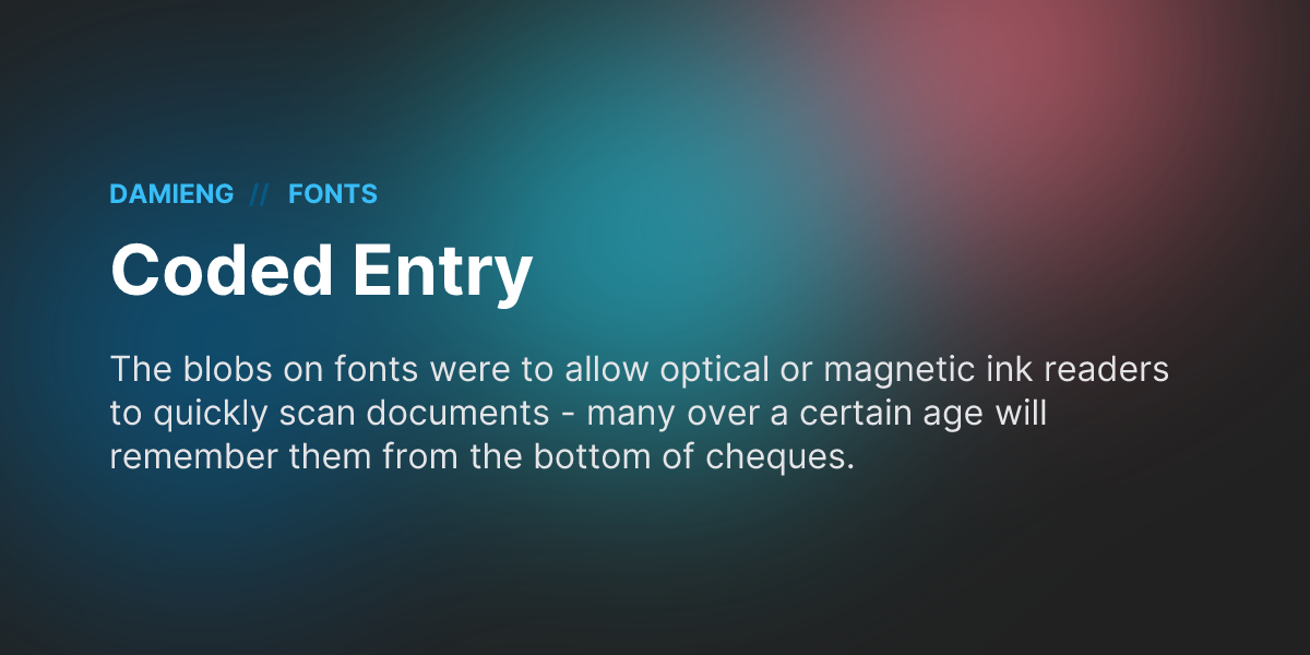 Coded Entry - DamienG